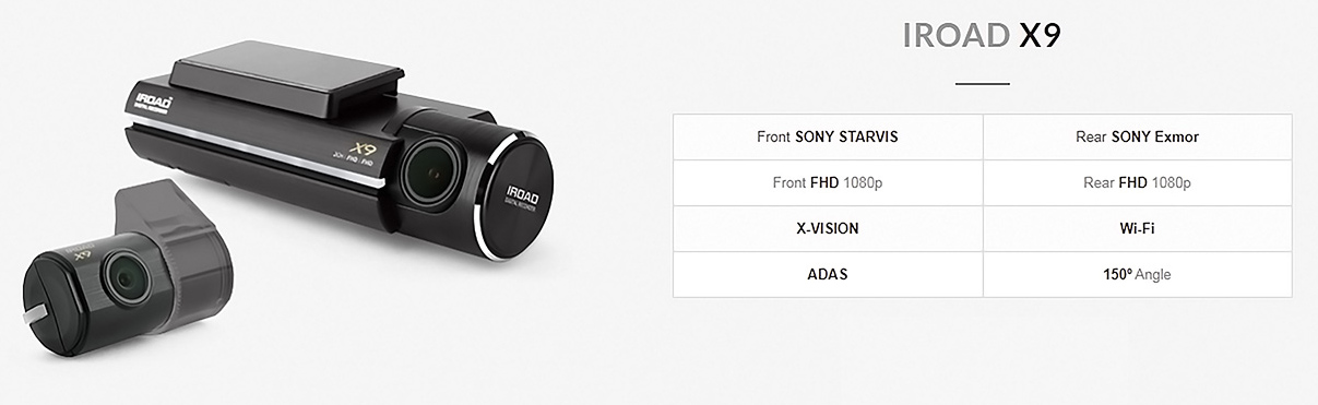 مشخصات فنی IROAD X9 - Yektanegar Co.LTD مشخصات فنی دوربین خودرو X9